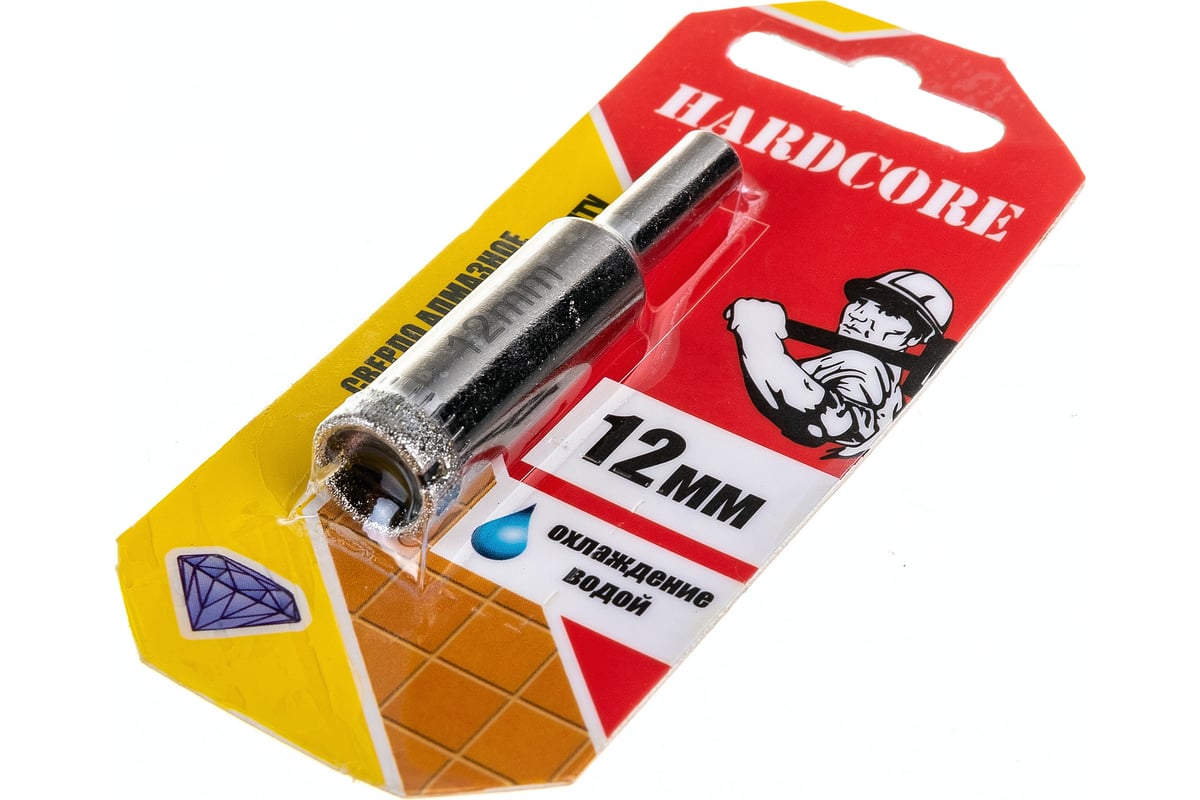 Сверло-коронка алмазное по кафелю и керамограниту 12 мм Hardcore 152012 ...