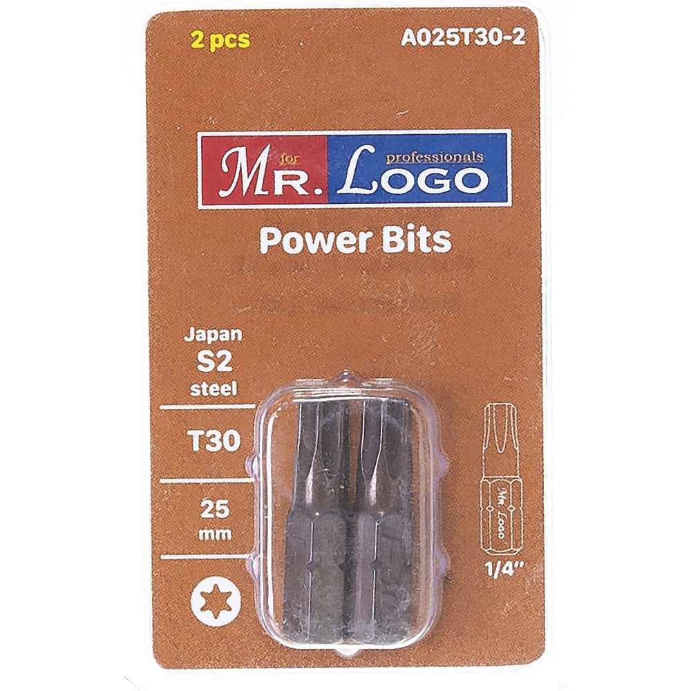 Бита (2 шт; 25 мм; T30; S2) Mr. Logo A025T30-2 - выгодная цена, отзывы ...