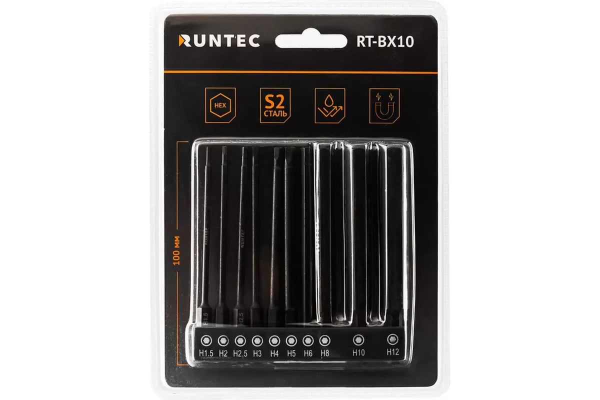 Набор бит HEX 10 предметов RUNTEC RT-BX10 - выгодная цена, отзывы ...