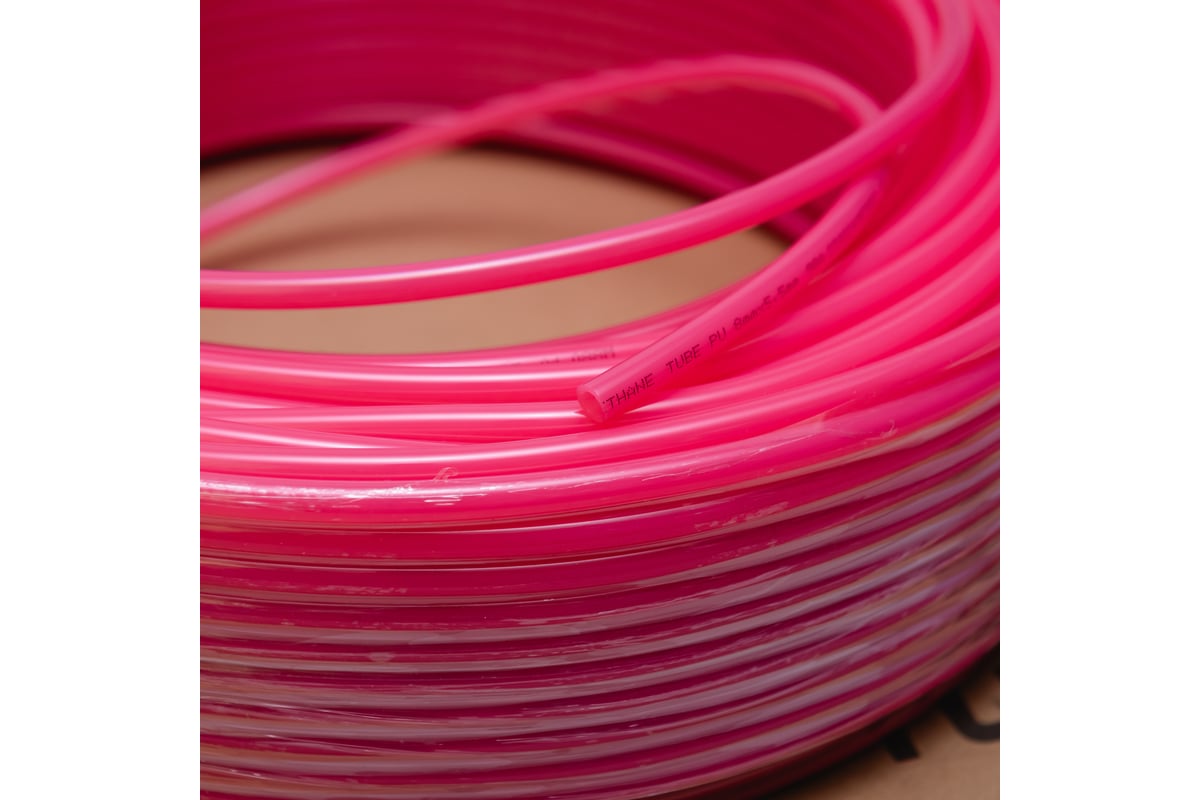 Трубка пневматическая PU98 6-4 мм, 200 м, розовый NBPT 59111 - выгодная ...