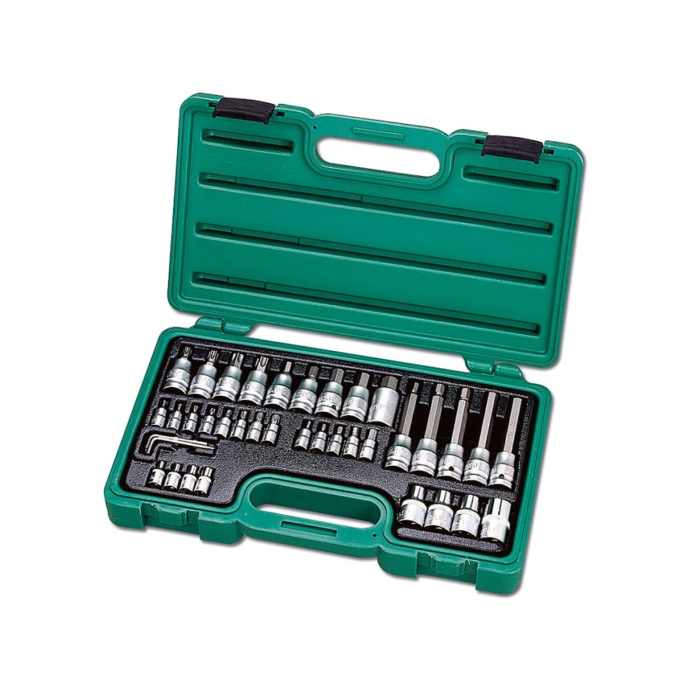 Набор торцевых насадок 1/4" и 1/2" HONITON, 40 предметов 402040E ...