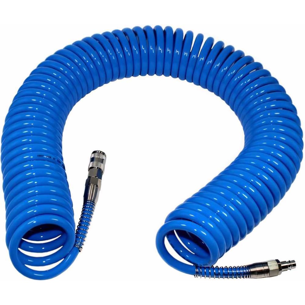 Шланг спиральный воздушный с быстросъемными соединениями (8х12 мм; 15 м ...