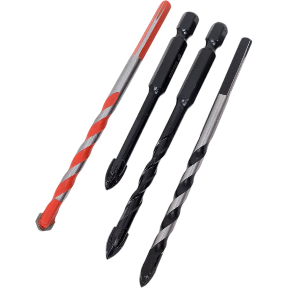 Сверло удлиненное спиральное для плитки, стекла 4 шт Vitatools nabor-sverl-4-sht - выгодная цена ...