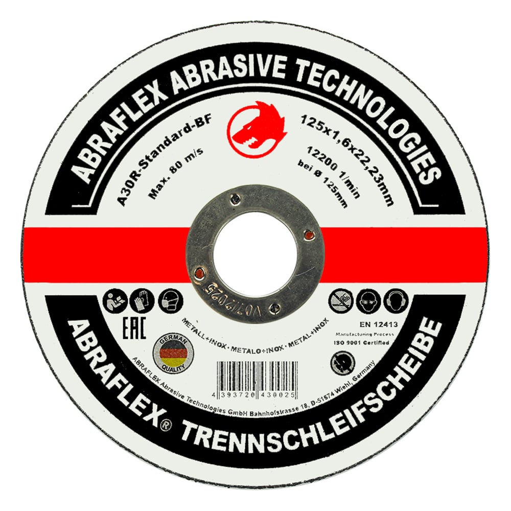 Круг отрезной по металлу + нержавейке (125x1,6x22 мм) Abraflex ...