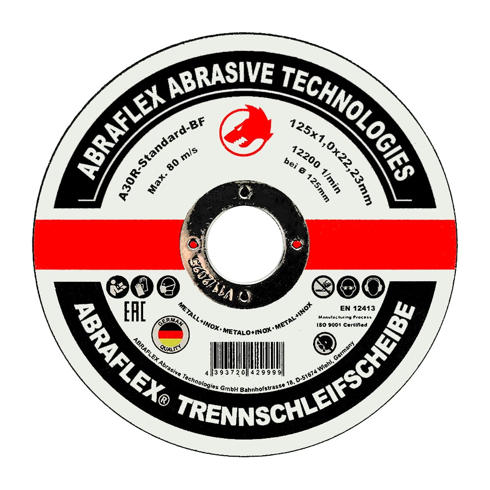 Круг отрезной по металлу + нержавейке (125x1,0x22 мм) Abraflex ...