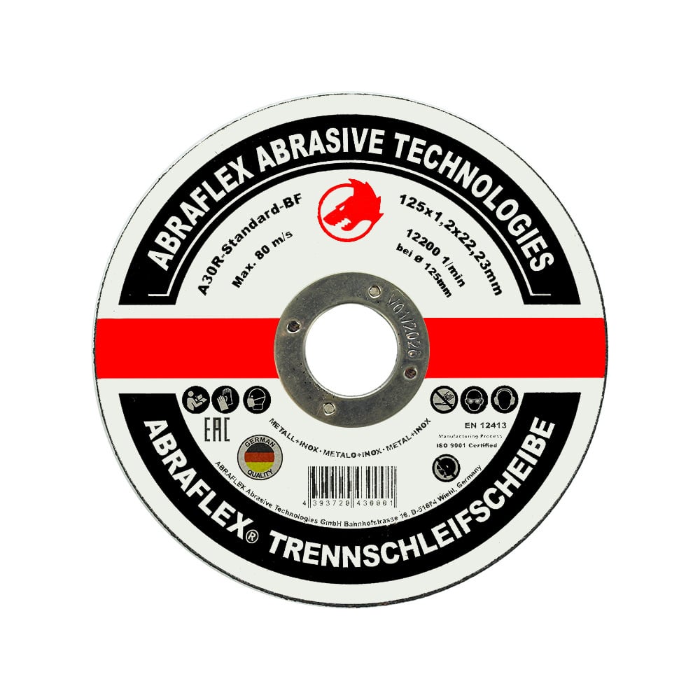 Круг отрезной по металлу + нержавейке (125x1.2x22 мм) Abraflex ...