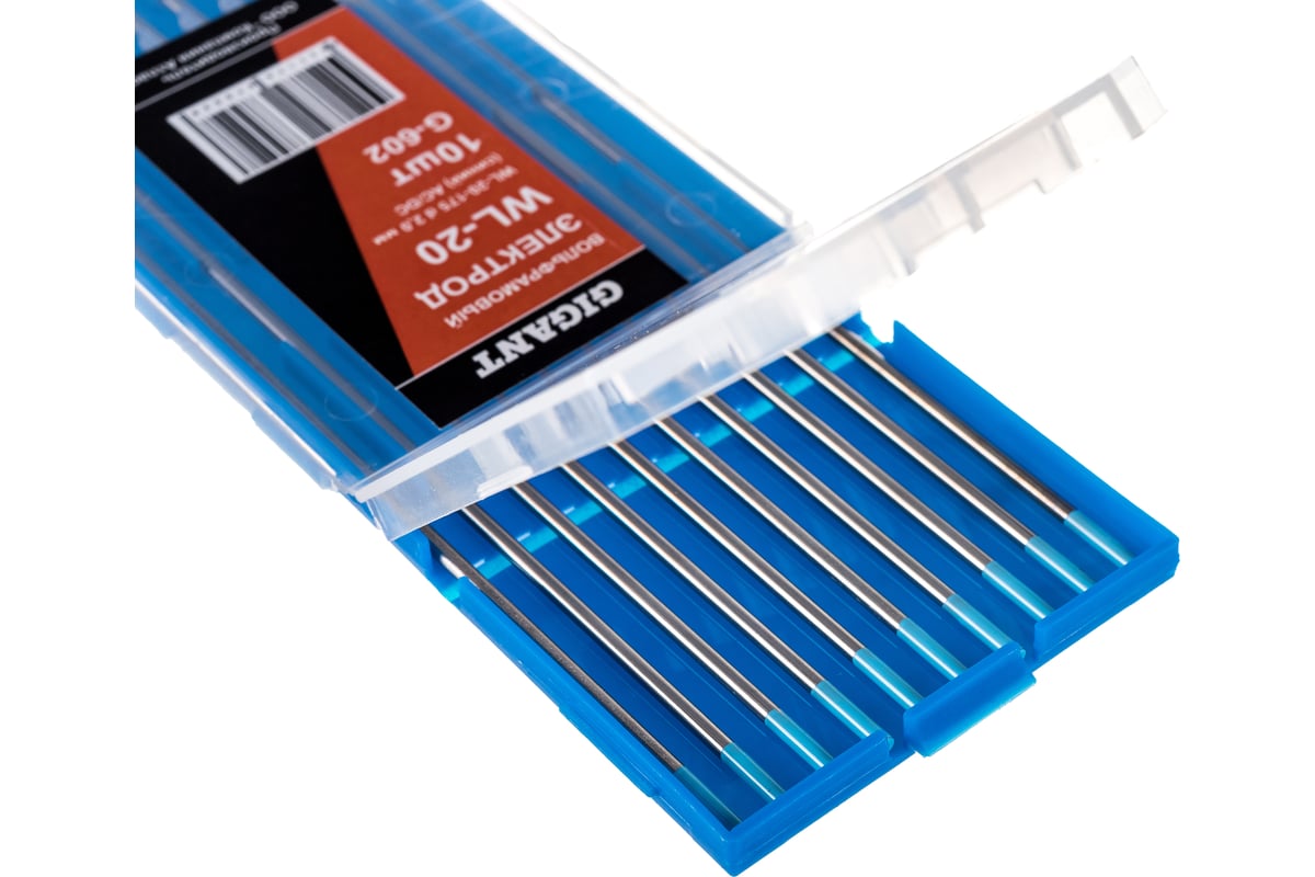 Электроды вольфрамовые WL-20-175 (10 шт; 2 мм; синий; AC/DC) Gigant G ...