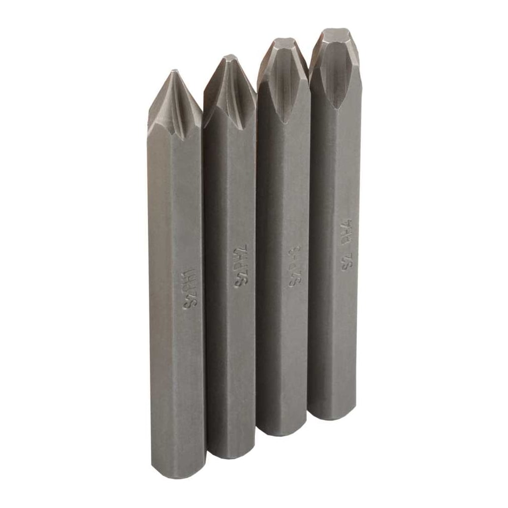 Набор насадок для ударной отвертки АвтоDело PH1,2,3,4х80 мм S2 ...