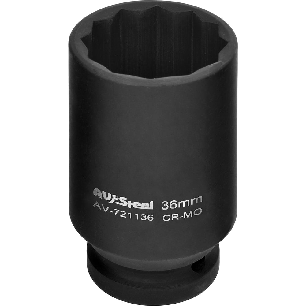 Головка ударная двенадцатигранная удлиненная (36 мм; 1/2DR) AV Steel AV ...