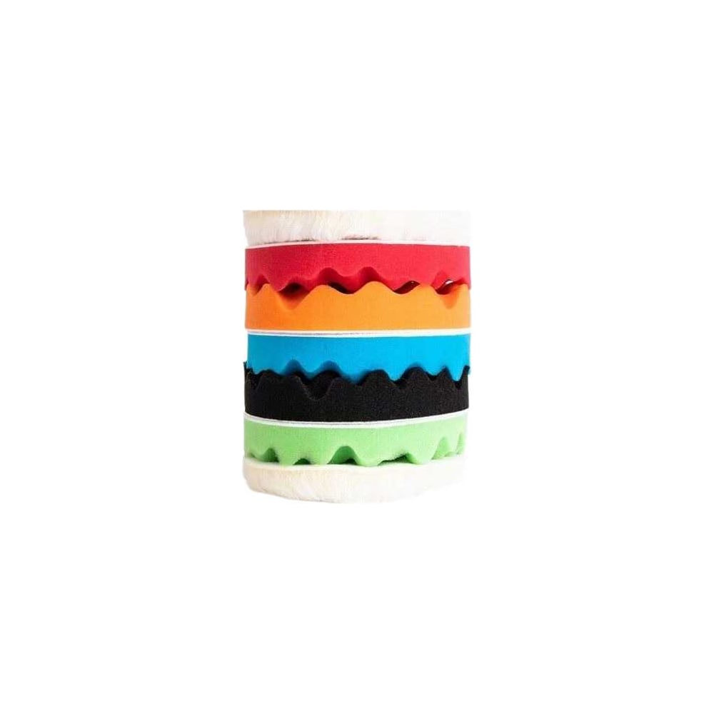 Круги полировальные поролоновые для авто и фар, 125 мм, 7 предметов Vitatools PL-125-7sht ...