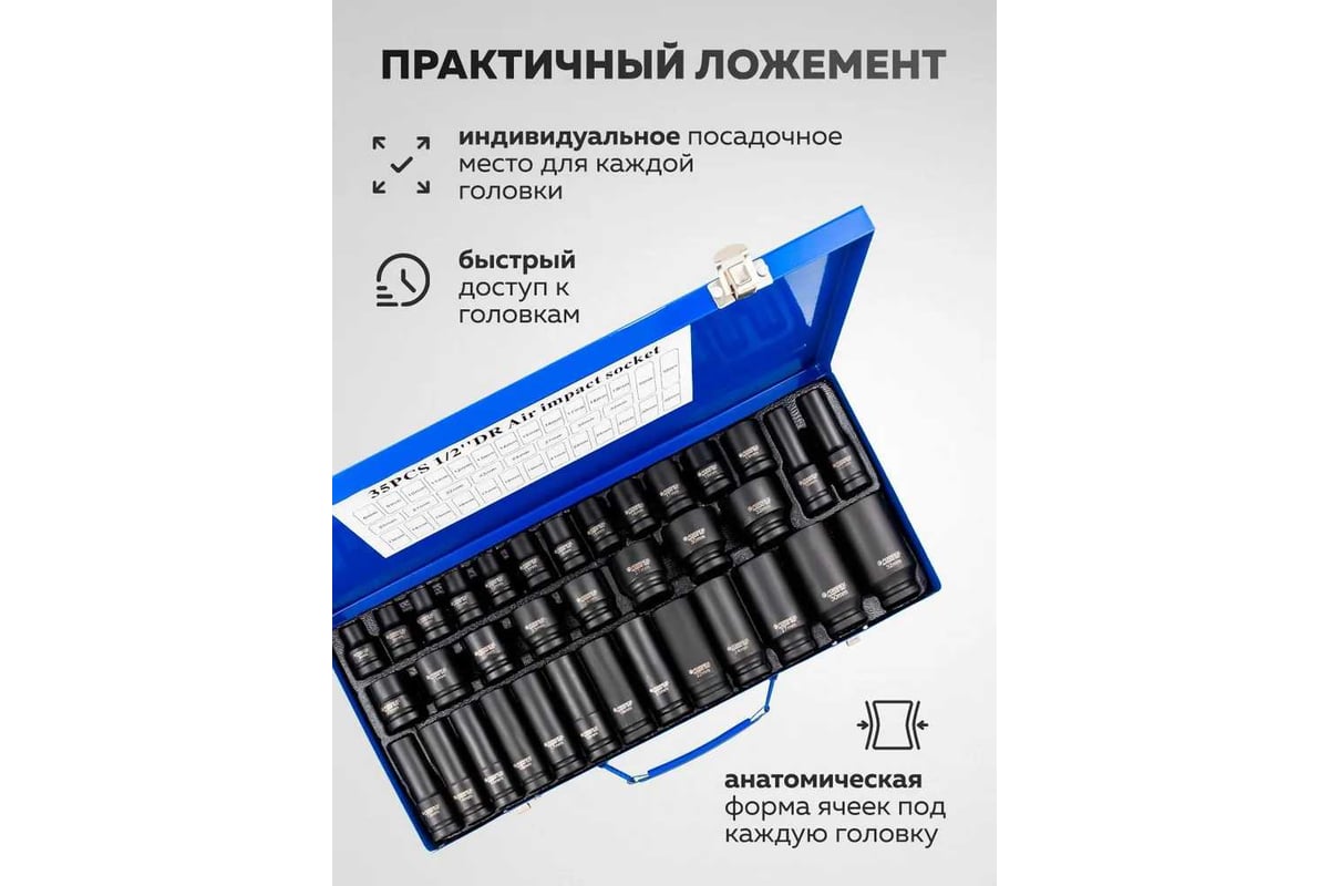 Набор головок 35 предметов, Forsage F-4353-5MPB(59204) - выгодная цена ...