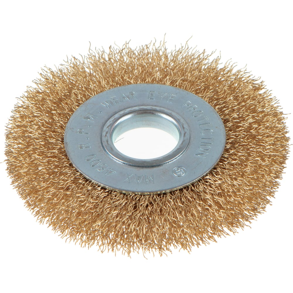 Щетка крацовка для УШМ, дисковая, витая, латунированная, 125 мм GREPP ...