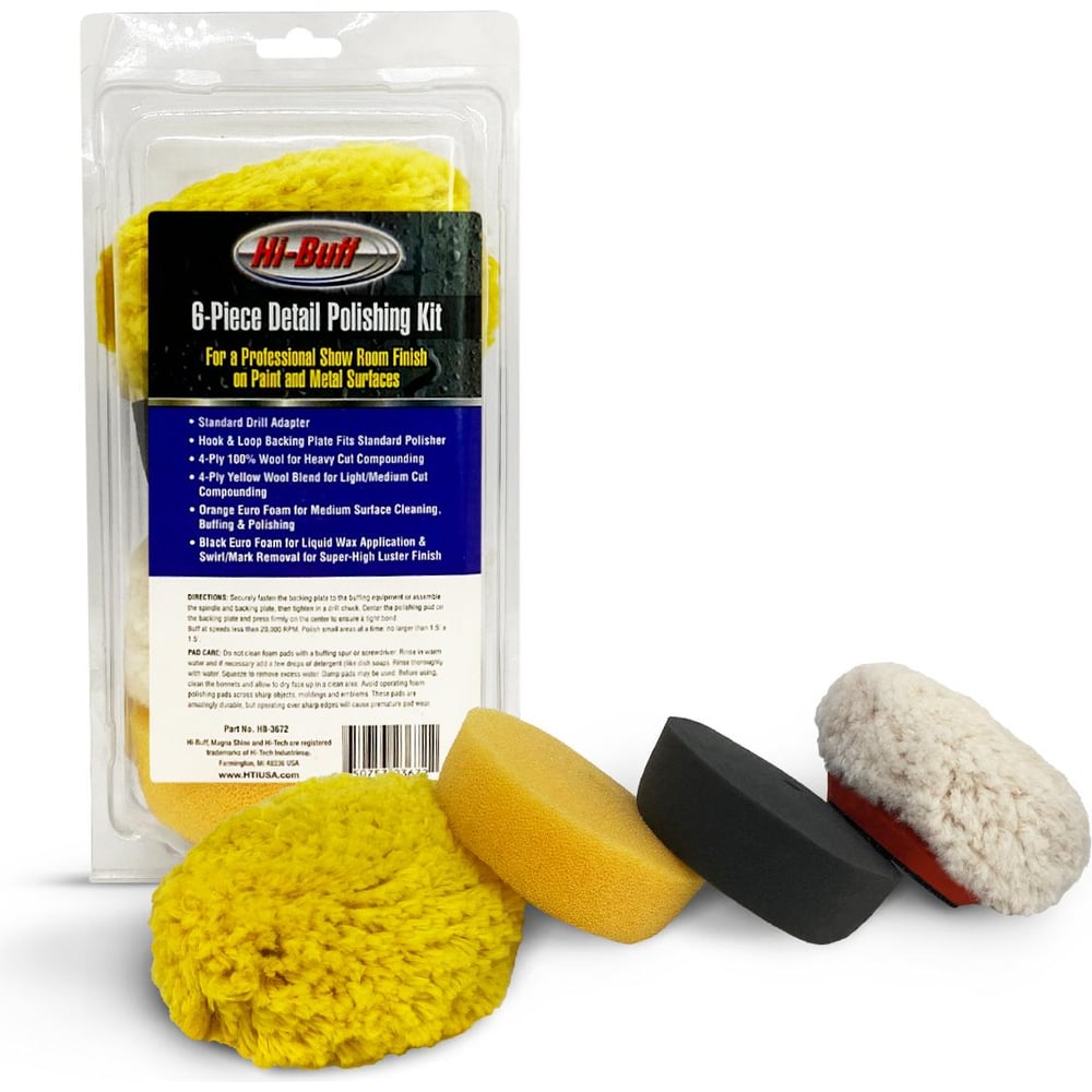 Набор кругов для полировки кузова HI BUFF MINI PAD POLISHING 6 шт HI ...