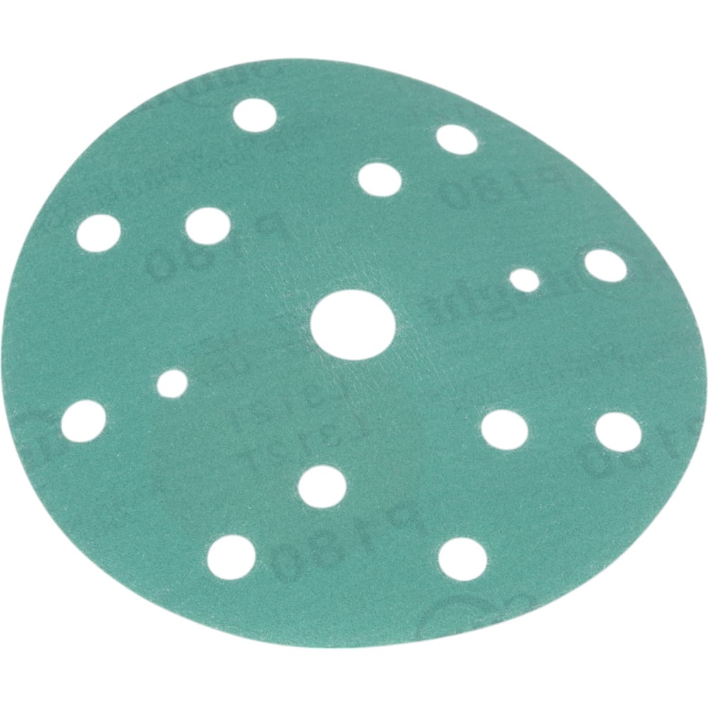 Круг шлифовальный FILM L312T (5 шт; 150 мм; на липучке; 15 отв; зелёный ...