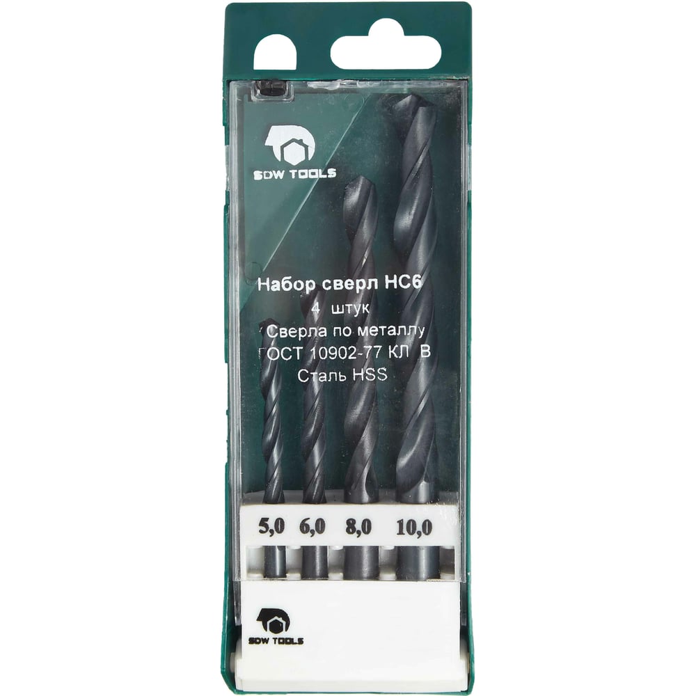 Набор сверл по металлу HC6 (4 шт; 5-10 мм; HSS) SDW TOOLS se00006 ...