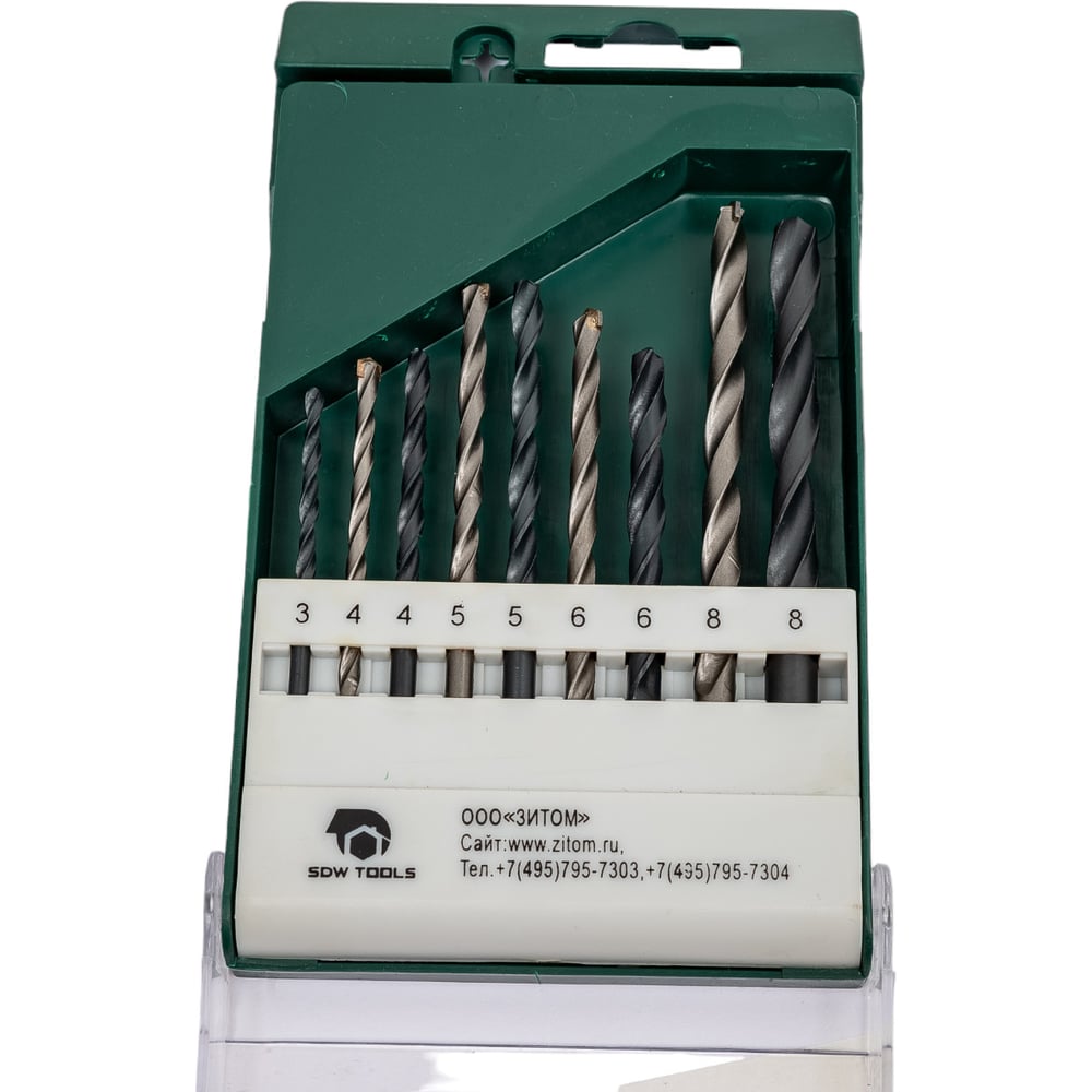 Набор сверл HB9-C2 (9 шт; по металлу - 3, 4, 5, 6, 8 мм; по бетону - 4 ...
