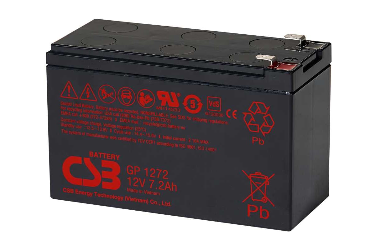 Аккумулятор для ИБП GP1272 12 В, 7.2 А*ч CSB УТ-00000084 - выгодная ...