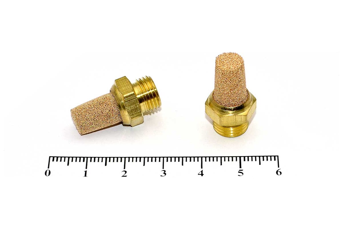 Глушитель выхлопа латунный с наружной резьбой HIMPT BSL 02 (R1/4") 00 ...