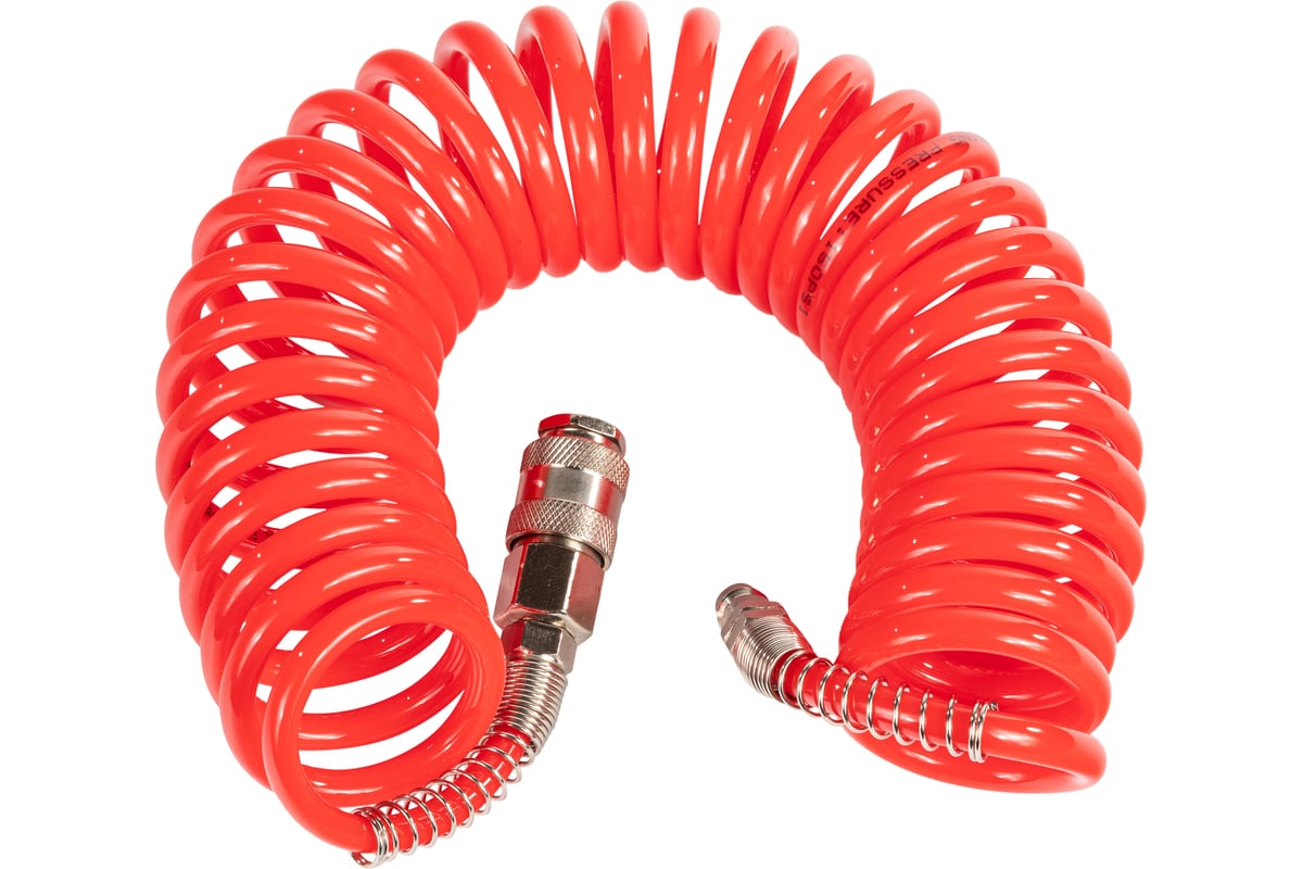 Шланг AYGER 5 м, 5х8 мм, спиральный полиуретановый с быстроразъемным ...