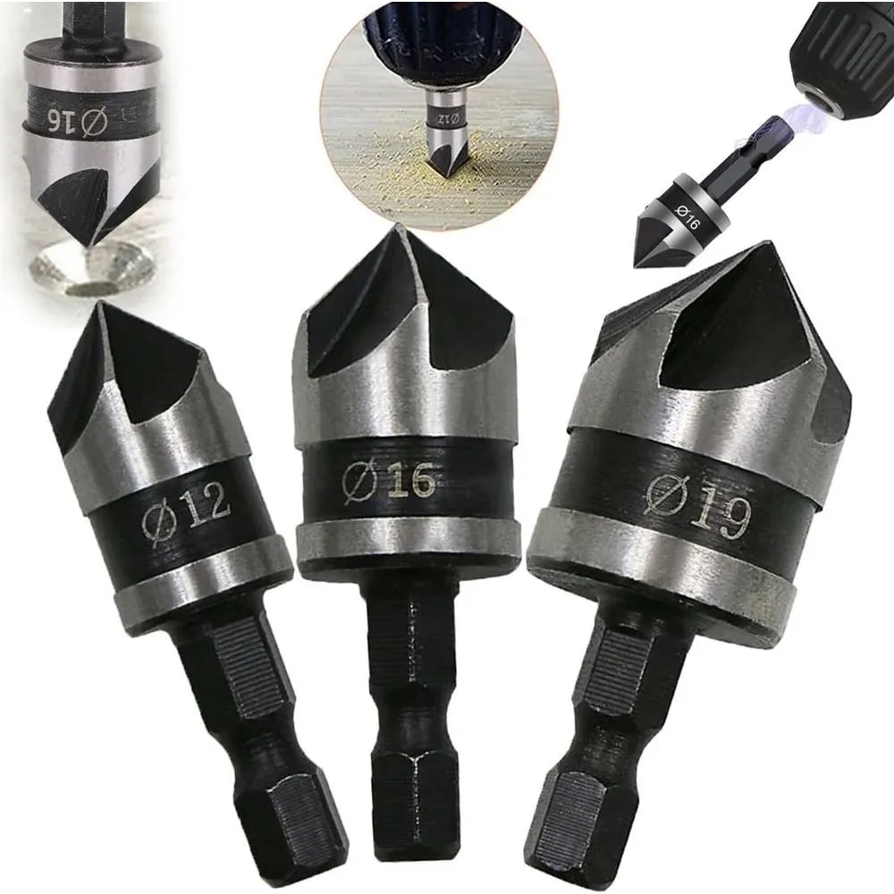 Набор зенкеров по дереву Vitatools 12мм, 16мм и 19мм , в наборе 3 штуки sverla-s-zenkerom-3sht ...