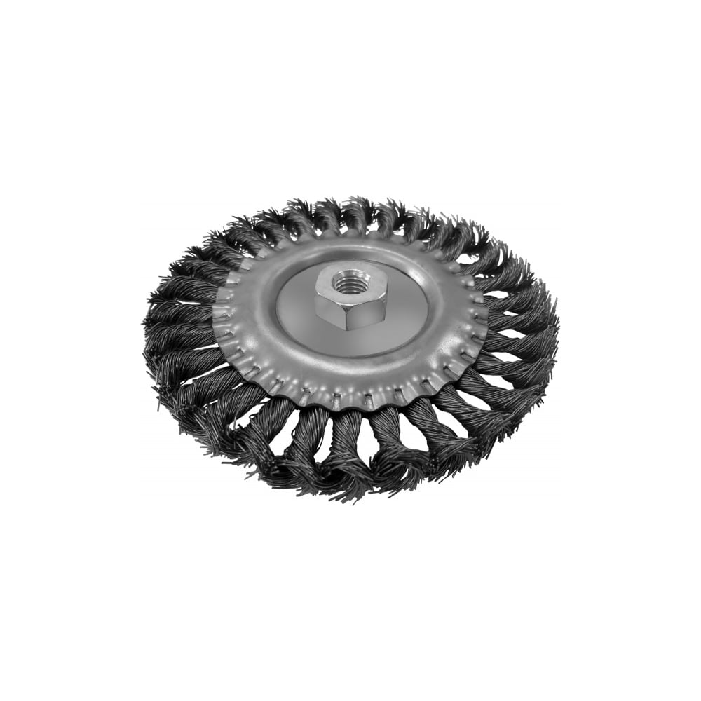 Щетка-крацовка плоская (150 мм; M14; стальная скрученная проволока ...