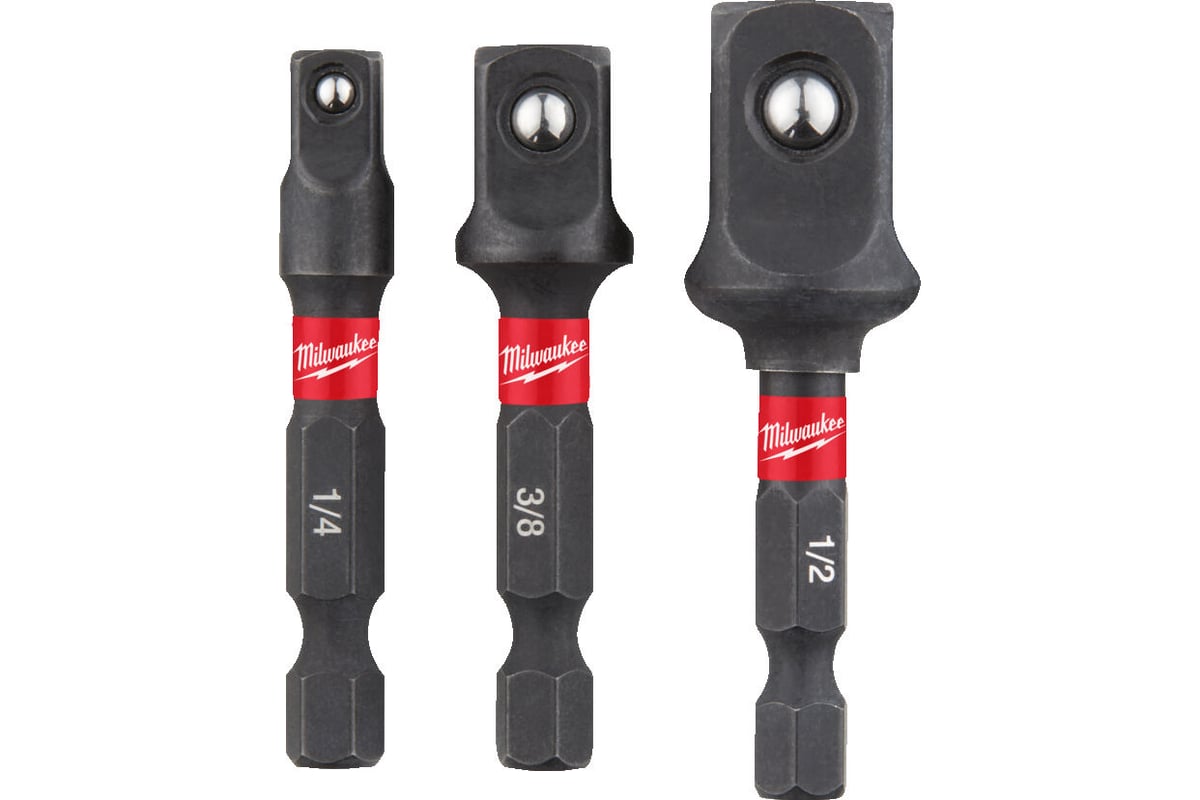Набор переходников с HEX на квадратный хвостовик 3 шт Milwaukee ...