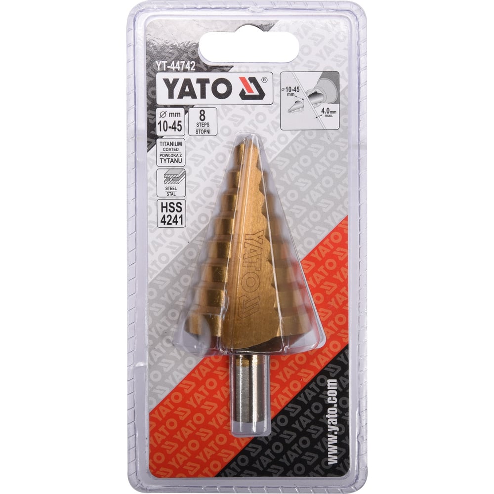 Сверло ступенчатое 10-45 мм YATO YT-44742 - выгодная цена, отзывы ...