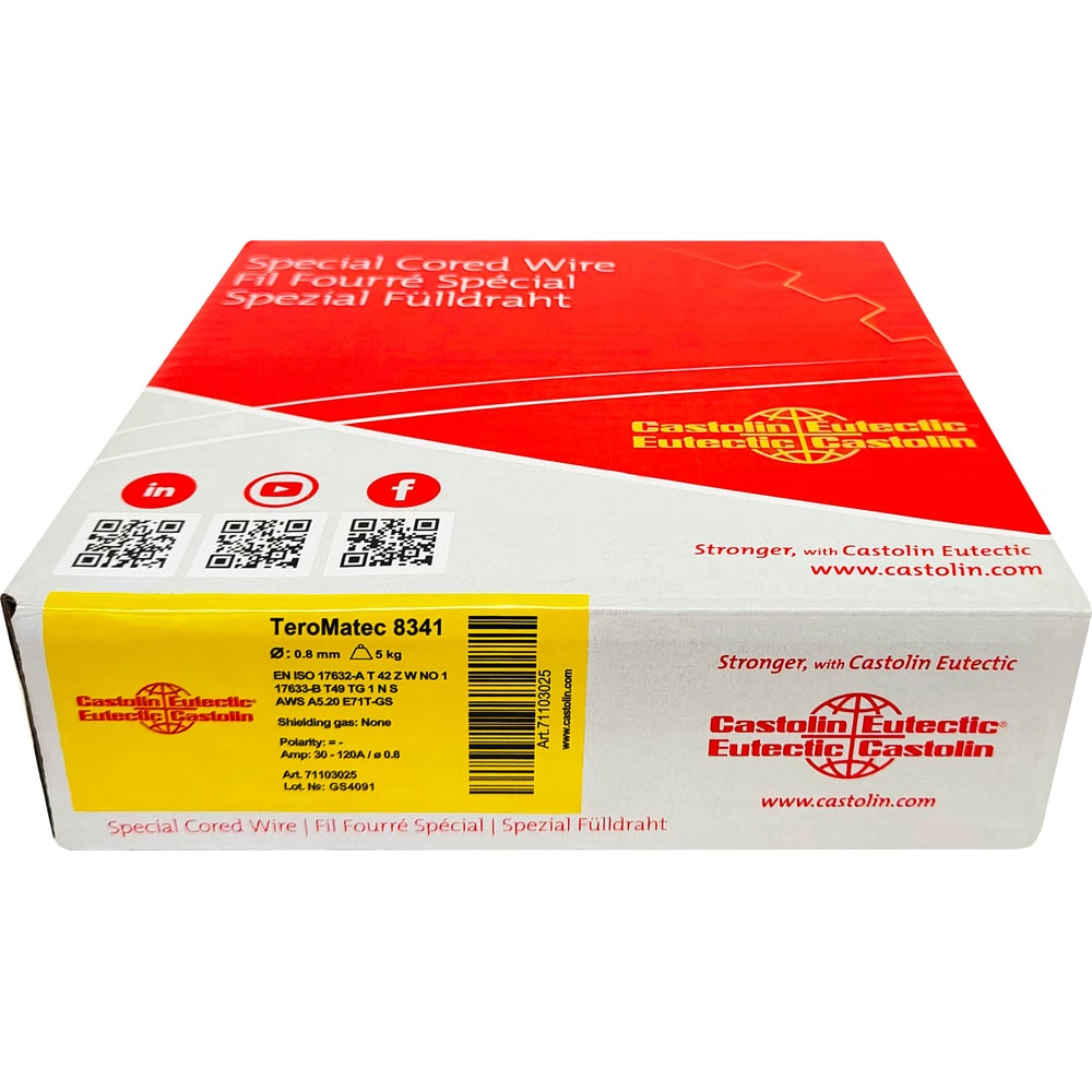 Самозащитная порошковая сварочная проволока CASTOLIN TeroMatec 8341, д.0,8мм, упак.5кг, 71103025 ...