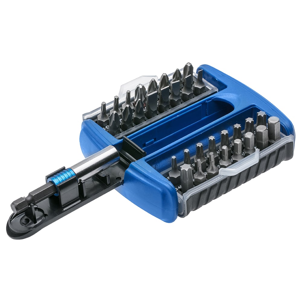 Набор бит с битодержателем 1/4, SL, PH, PZ, HEX, Torx, 33 шт. HOEGERT ...