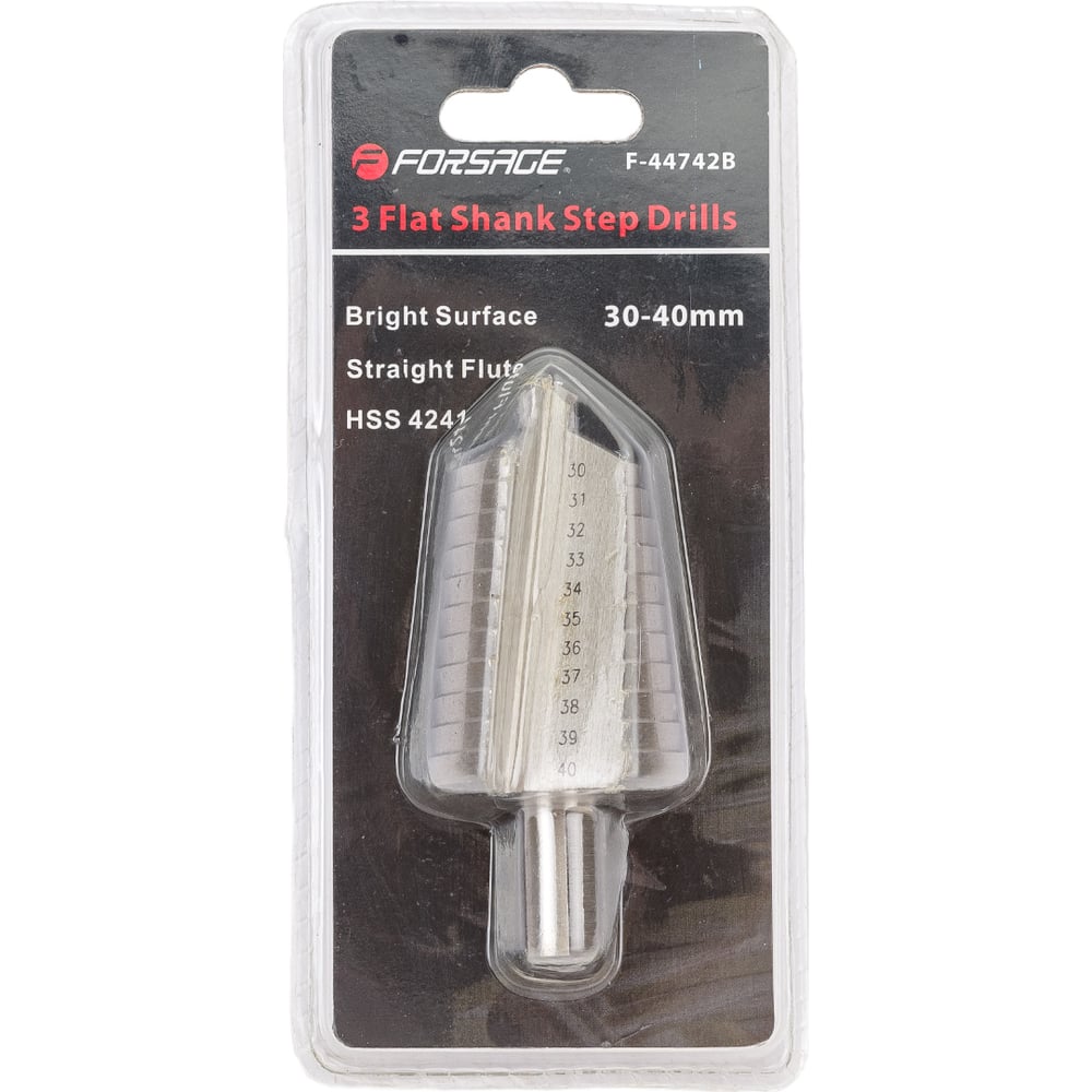Сверло ступенчатое в блистере (30-40 мм; HSS 4241) Forsage F-44742B(49825) - выгодная цена ...