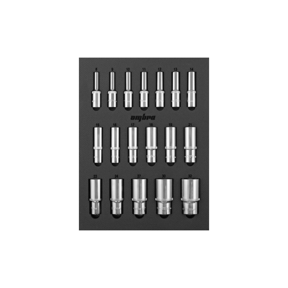Набор головок торцевых глубоких в EVA ложементе OMT18STE 18 шт Ombra ...