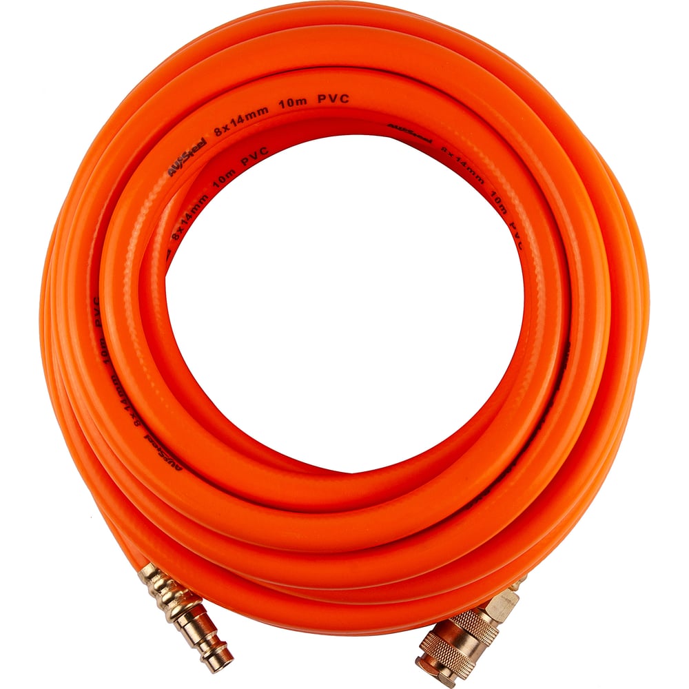Шланг пневматический PVC 8x14 мм, с быстросъемными фитингами, 10 м AV ...