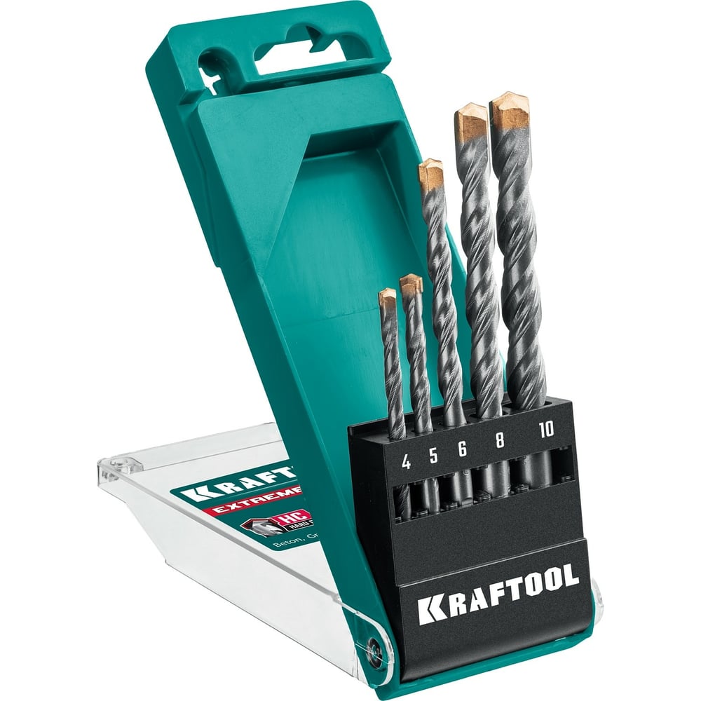 Набор сверл по бетону KRAFTOOL Extreme 5 шт, 4-5-6-8-10 мм 29166-H5 ...