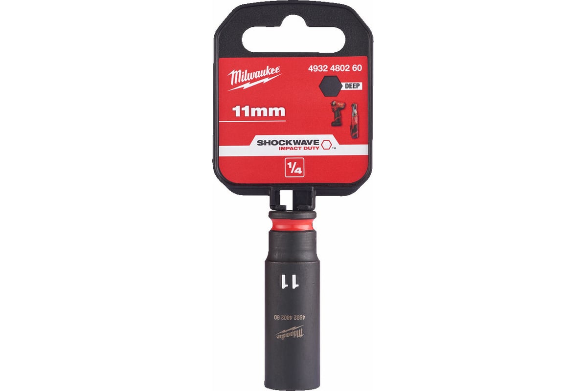 Головка ударная удлиненная ShW SKT 11 мм, 1/4" Milwaukee 4932480260 ...