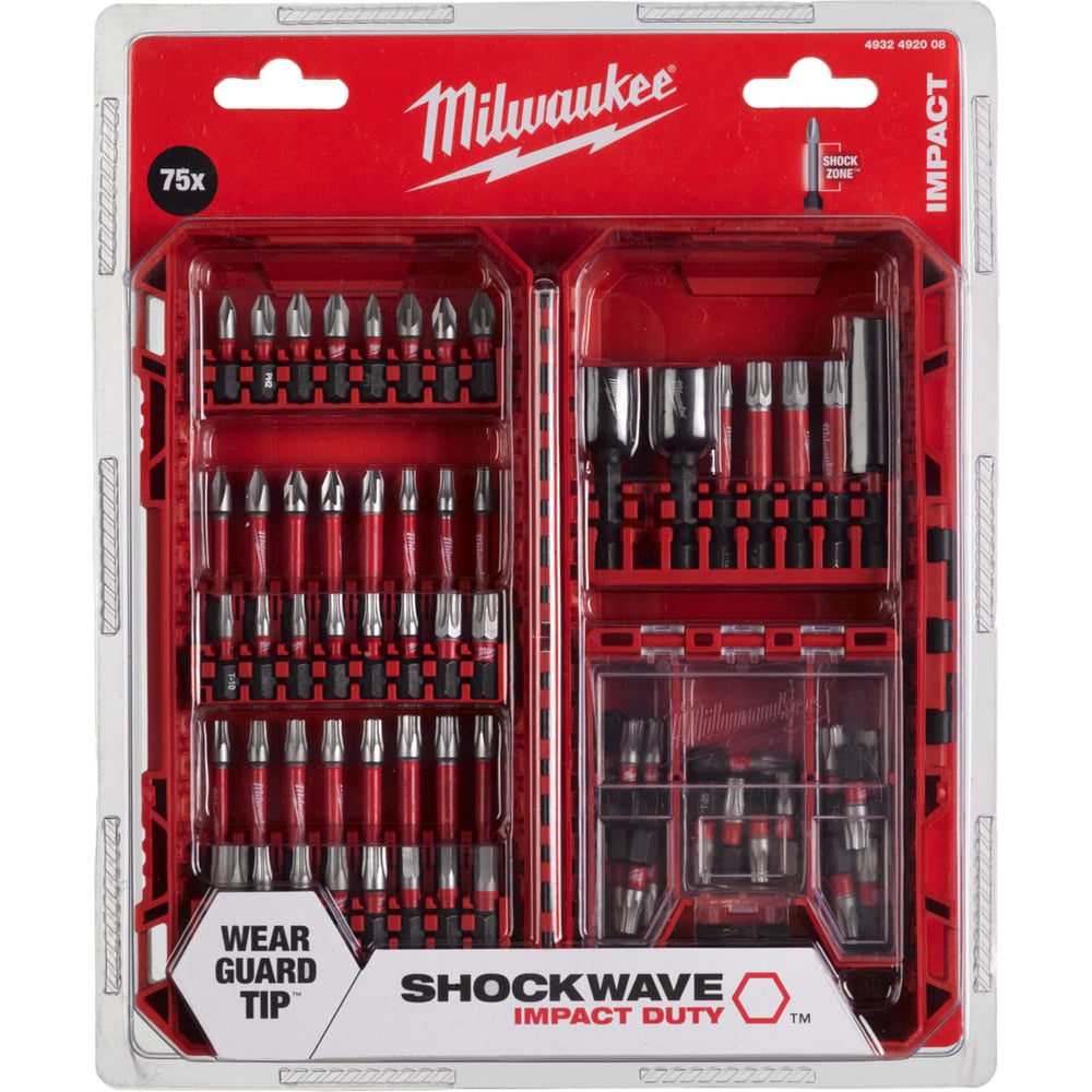 Набор бит SHOCKWAVE 75 предметов Milwaukee 4932492008 - выгодная цена ...