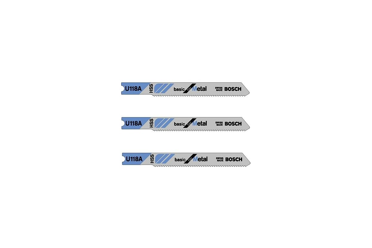 Пилки для лобзика по металлу (62 мм; 3 шт.) U 118A Bosch 2608631511 ...
