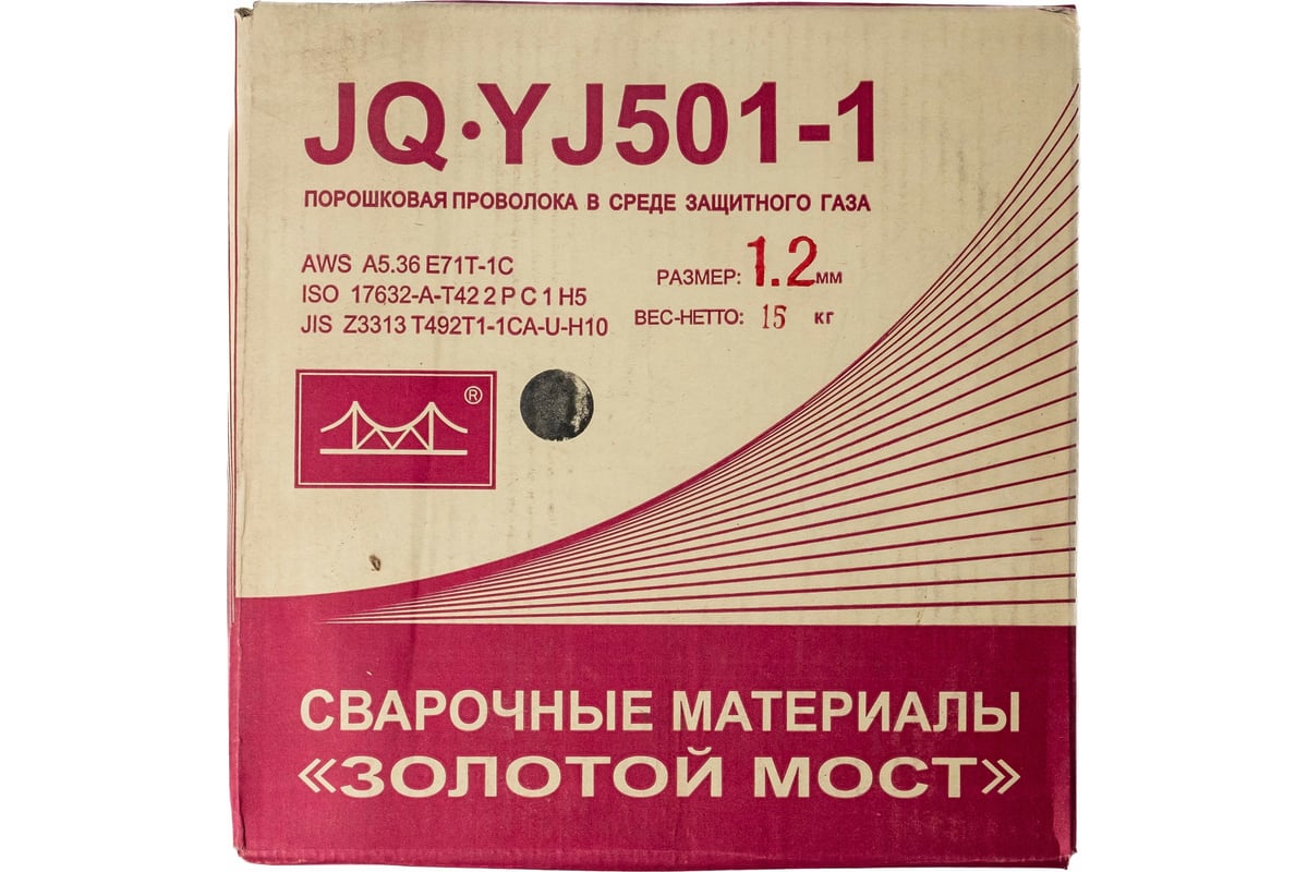 Проволока сварочная порошковая JQ.YJ501-1/Е71Т-1С 1.2 мм, 15 кг GOLDEN ...