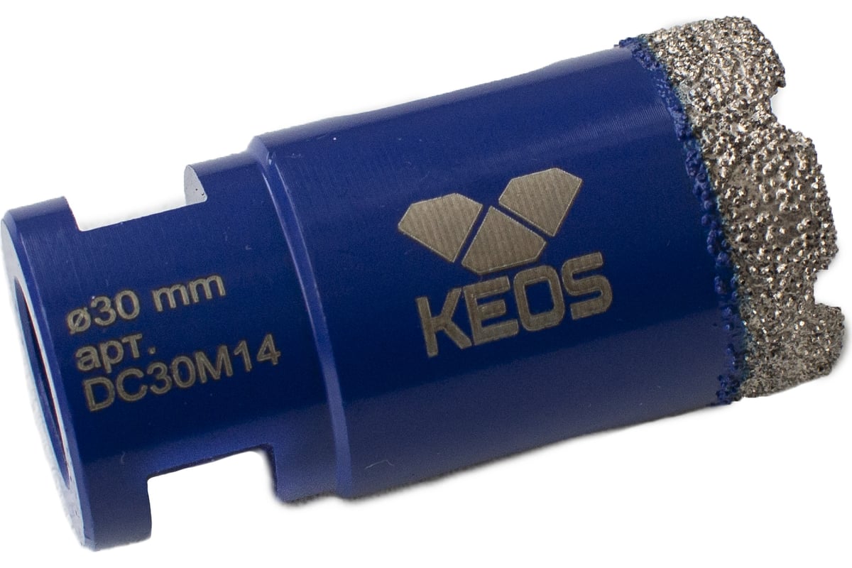 Коронка алмазная по керамограниту PRO 30 мм, M14 KEOS DC30M14 ...