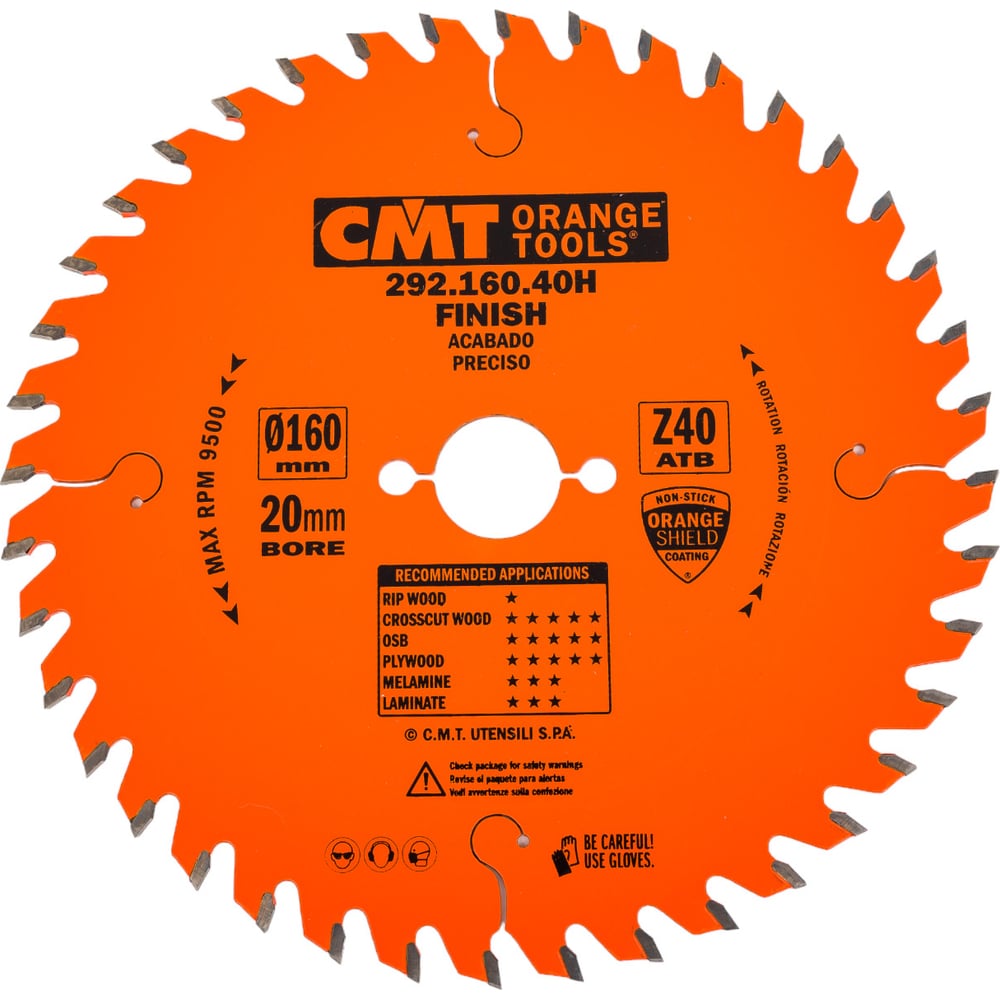 Диск пильный по дереву (160х20х2,2/1,6 мм; Z40) CMT 292.160.40H ...