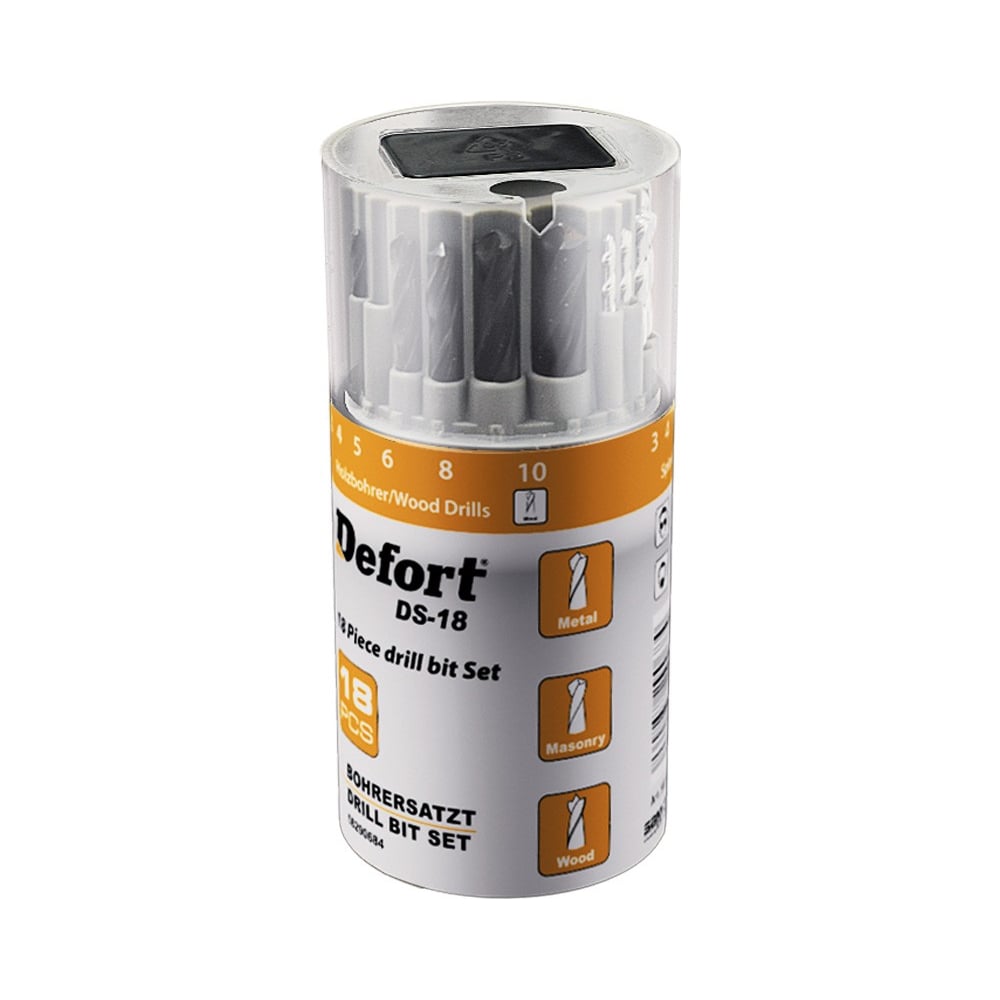 Набор сверл комбинированный DS-18 DEFORT 98290684 - выгодная цена ...