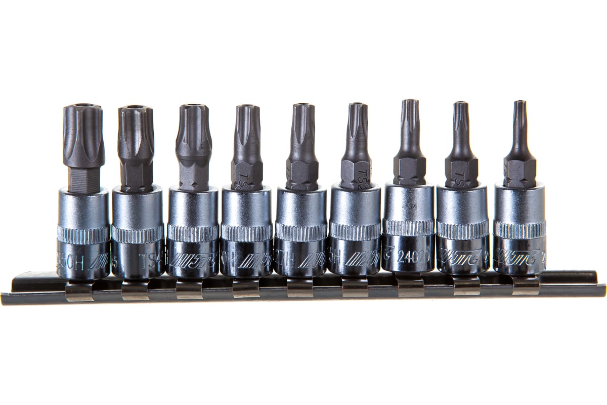 Набор 5-гранных насадок TORX 1/4", TS10H-TS50H, 9 шт. /1/10/60- JTC ...