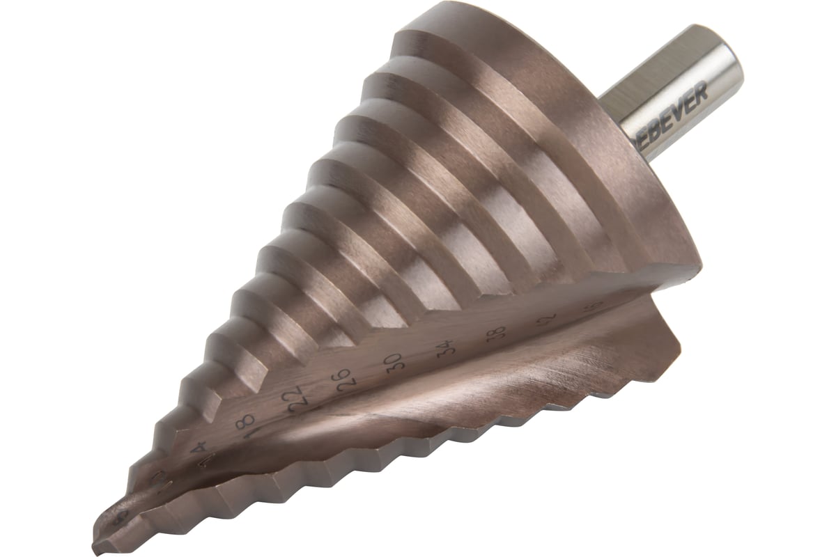 Сверло ступенчатое с винтовой канавкой, 6-50 мм, 12 ступеней, HSS-Co ...