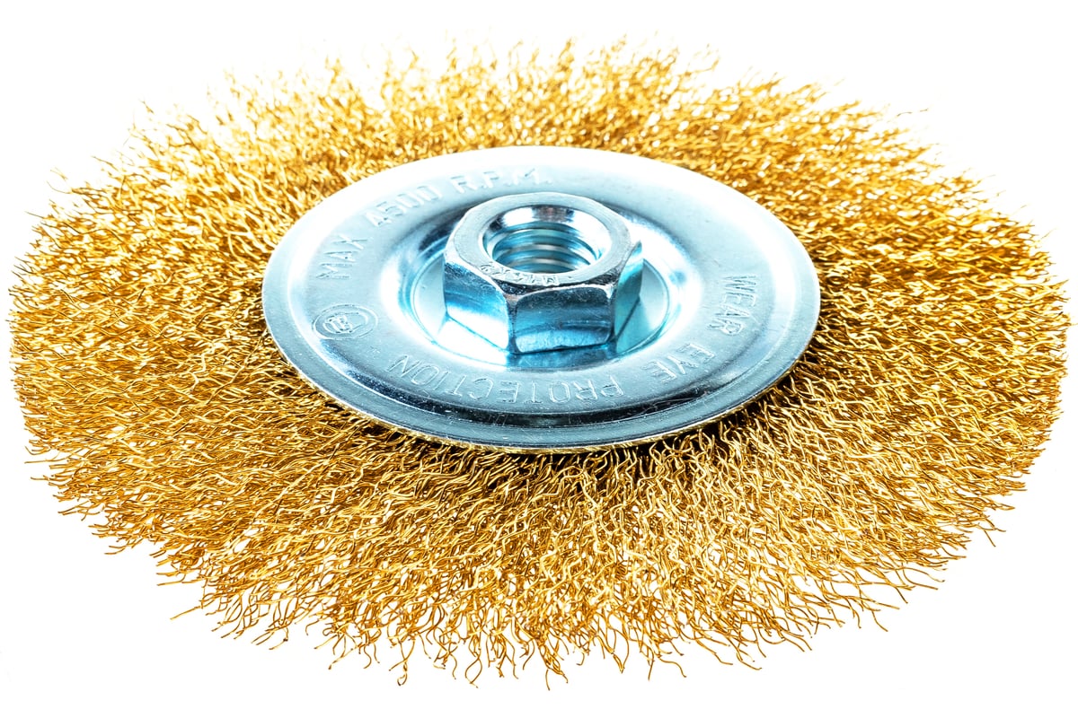 Щетка плоская витая латунированная для УШМ (125 мм; М14) MATRIX 74651 ...