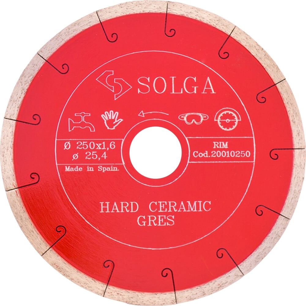 Диск алмазный по керамограниту (250х25,4 мм) HARD CERAMICS Solga ...