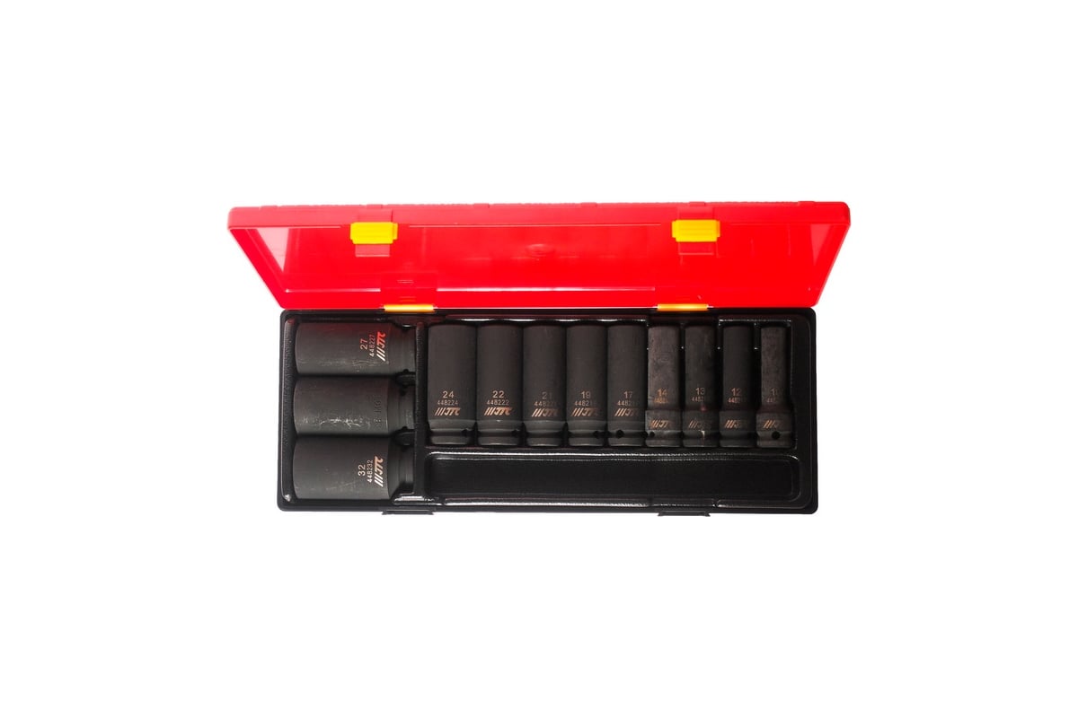 Набор ударных глубоких шестигранных торцевых головок 1/2" 10-32мм в ...