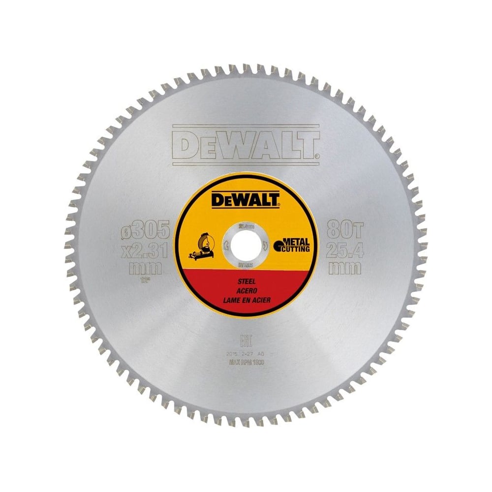 Пильный диск по стали (305х25.4 мм; 80 TCG) Dewalt DT1925 - выгодная ...