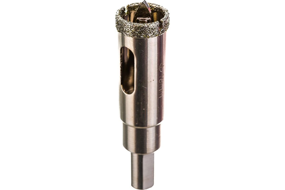 Коронка алмазная по керамике и кафелю с центрирующим сверлом (18 мм ...