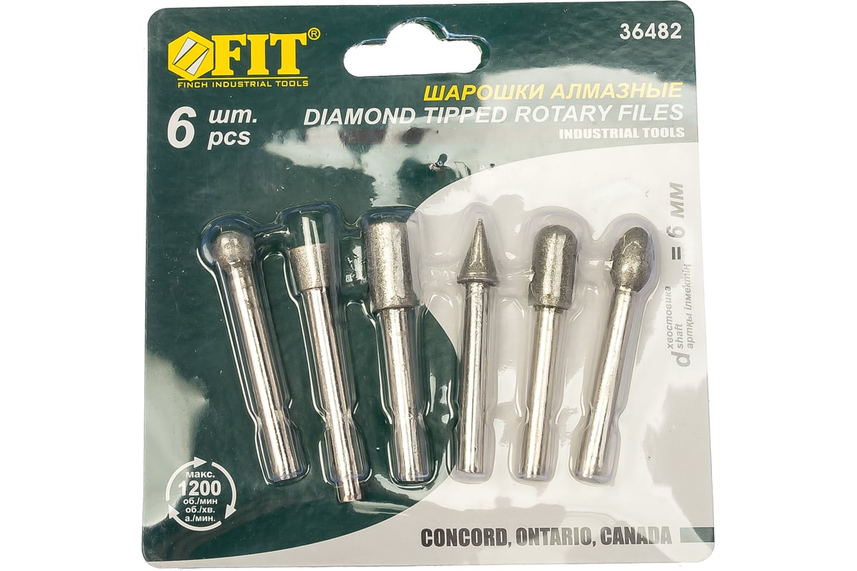 Шарошки с алмазным напылением 6 шт. FIT 36482 - выгодная цена, отзывы ...