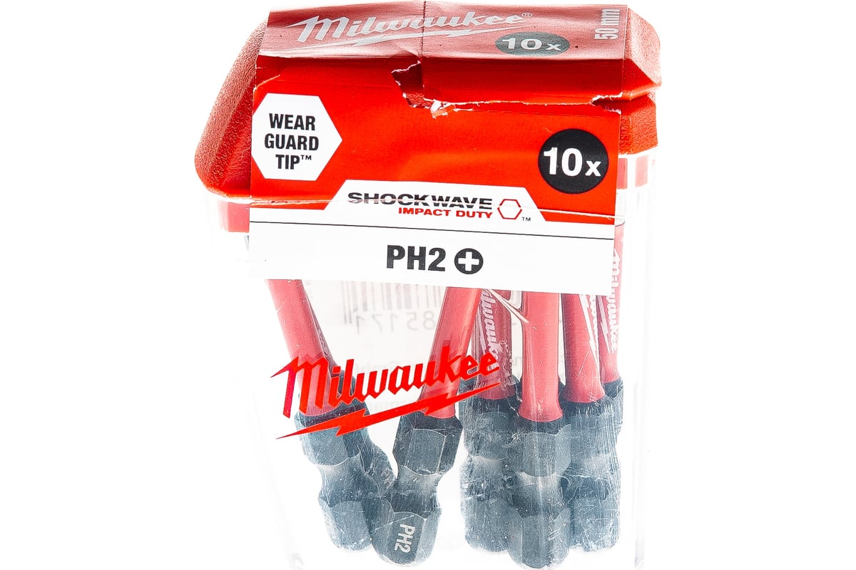 Насадка SHOCKWAVE (10 шт; PH2; 50 мм) Milwaukee 4932430855 - выгодная ...