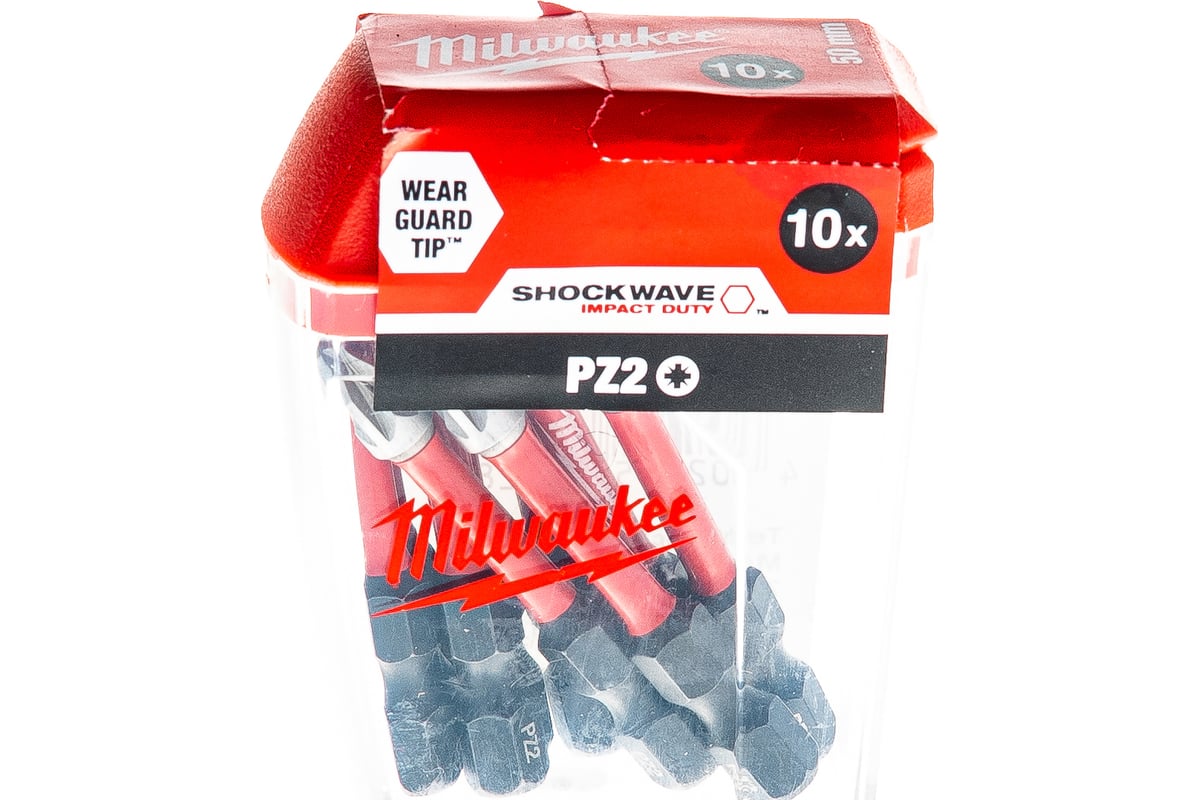 Насадка SHOCKWAVE (10 шт; PZ2; 50 мм) Milwaukee 4932430866 - выгодная ...